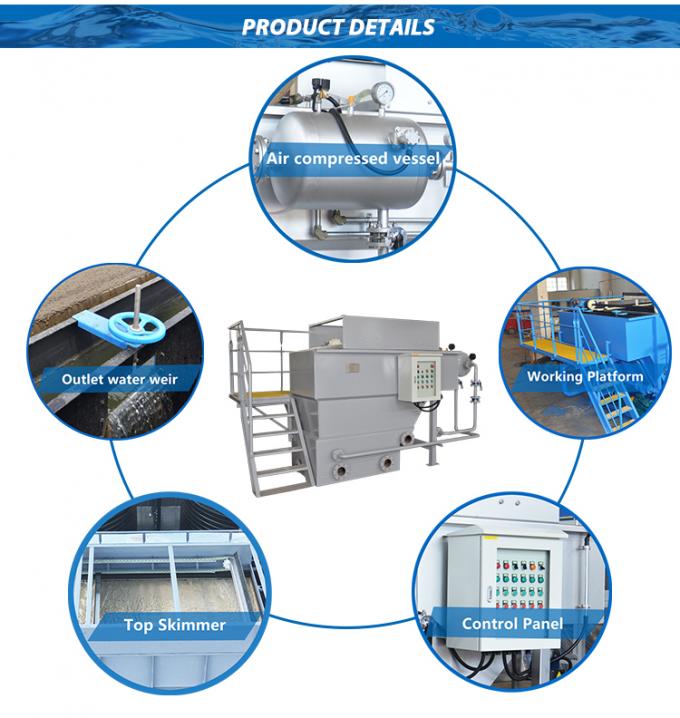100m3/h DAF Dissolved Air Flotation Clarifier Water Treatment